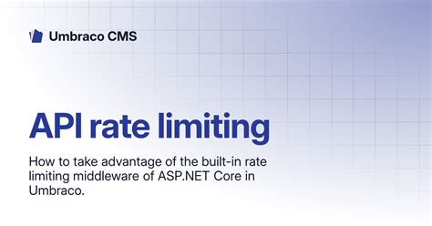 API Rate Limiting Umbraco CMS