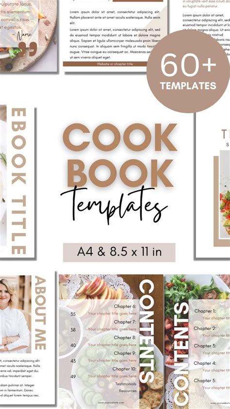 Cookbook Templates Kit Recipe Book Templates Editable Canva Templates Ebook Template Artofit