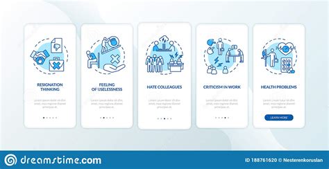 Burnout Onboarding Mobile App Page Screen With Concepts Fired From