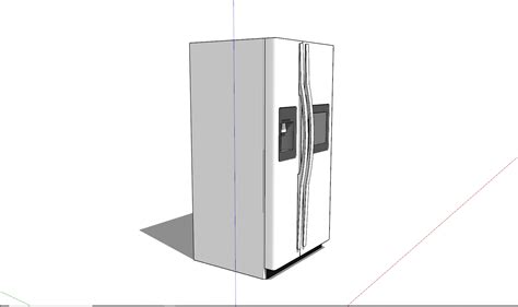 白色大型双开门冰箱su模型 电器设施 土木在线