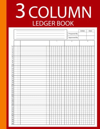 3 Column Ledger Book Accounting Ledger Book Income And Expense Log