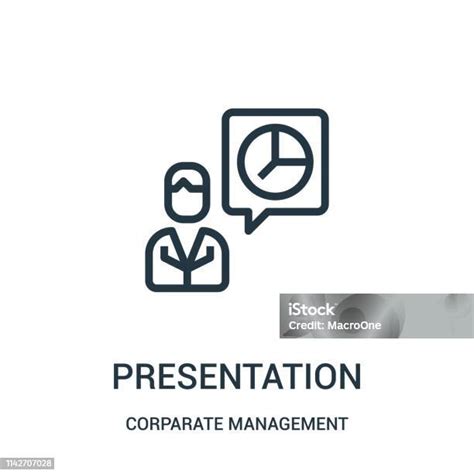 Presentation Icon Vector From Corparate Management Collection Thin Line Presentation Outline