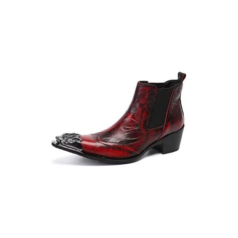 Buty Męskie Luksusowe Skórzane Botki O Fakturze Krokodyla Buty męskie