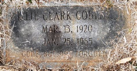 William Clark “willie” Cobler 1920 1965 Find A Grave äreminne