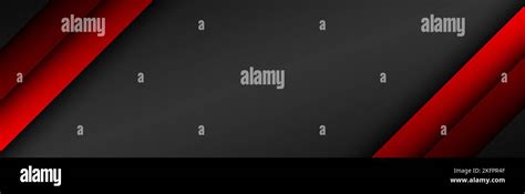 Abstact Red Line Vector Banner Overlap Layers On Black Background With