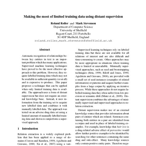 Making The Most Of Limited Training Data Using Distant Supervision