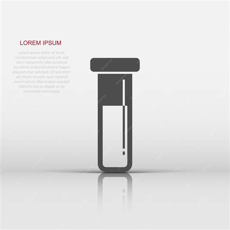 Premium Vector Blood In Test Tube Icon In Flat Style Laboratory Flask