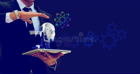 The Programmer Using Laptop Design Algorithm For Ai To Perform Business Technology Concept