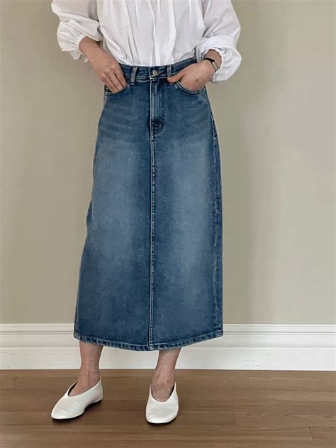 피테 데님 롱 스커트 1 Color 비트루 Betrue