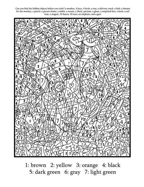 Color By Number Printables Hard