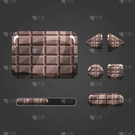 一套巧克力不同的按钮