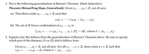 Solved 1 Prove The Following Generalization Of Bézouts