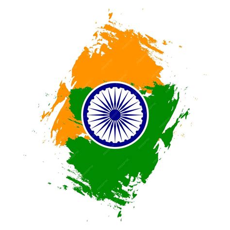 Premium Vector Indian Flag Brush Stroke Tricolor With Ashok Chakra