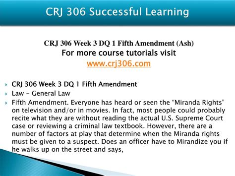 Ppt Crj 306 Successful Learningcrj306dotcom Powerpoint Presentation