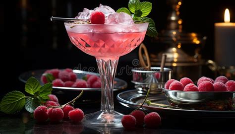 Fresh Raspberry Cocktail A Sweet And Refreshing Summer Drink Generated