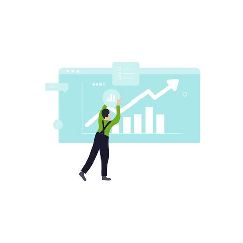 Premium Vector A Man Is Pointing At A Graph On A White Background