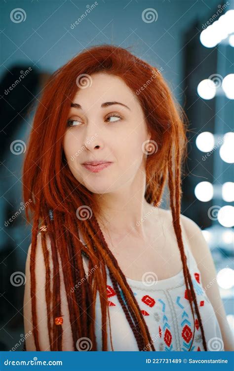 Curious Red Haired Girl With Long Dreadlocks Stock Image Image Of