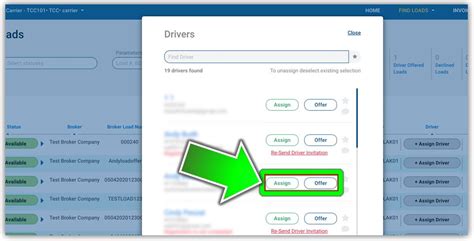Assign Or Offer A Load To A Driver