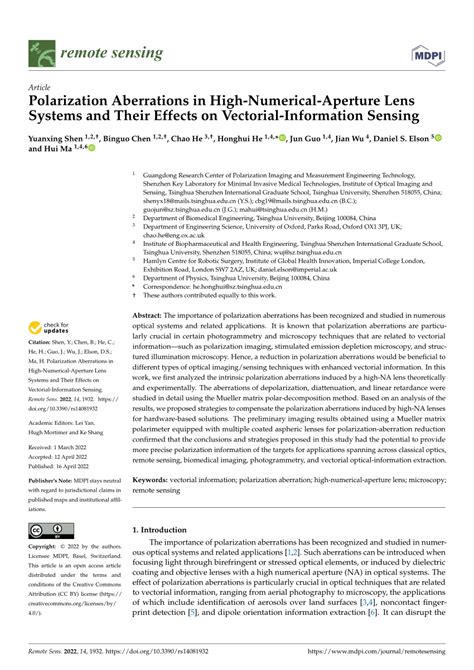 Pdf Polarization Aberrations In High Numerical Aperture Lens Systems And Their Effects On