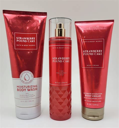 Buy Bath And Body Worksstrawberry Pound Cake Bundle 3 Items