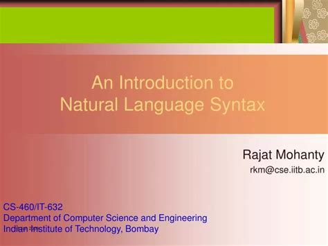Ppt An Introduction To Natural Language Syntax Powerpoint Presentation Id