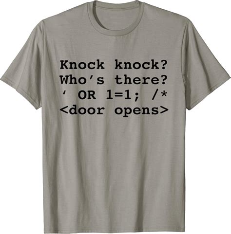 Funny Sql Shirt Sql Injection Knock Knock Joke Shirt T