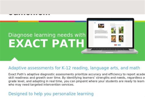 Exact Path Adaptive Diagnostic Assessments Edmentum