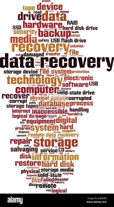 Data Recovery Word Cloud Concept Vector Illustration Stock Vector