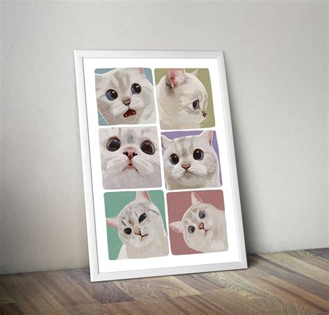 Poster Expressive Cat Memecat Meme Poster Cute Catmeme Funny Present Meme Poster Funny