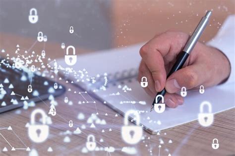 Premium Photo A Programmer Is Taking Notes Of Clients Needs To Protect Cyber Security From