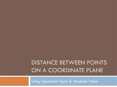 PPT Distance Between Points On A Coordinate Plane PowerPoint Presentation ID