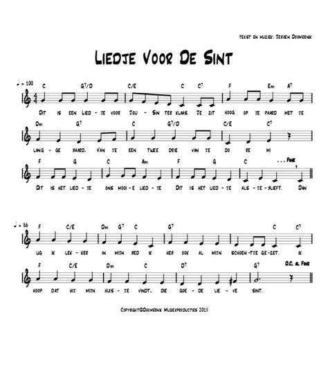 Sinterklaas Liedje Sinterklaas Liedjes Bladmuziek