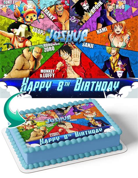 One Piece Luffy Zoro Nami Edible Cake Toppers Edible Cake Topper Corp