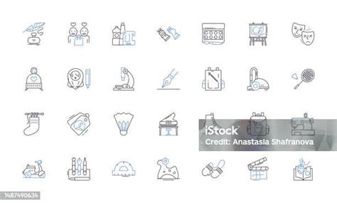 Salesman Line Icons Collection Persuasive Charismatic Influential Confident Charming Articulate ...