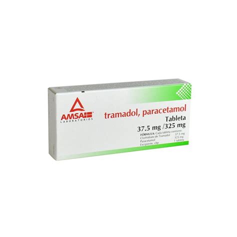 Tramadol Paracetamol 375325 Mg C20 Tabletas Amsa Bs Pharma