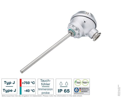 Immersion Thermocouple Type J With J Head Testo Sensor English