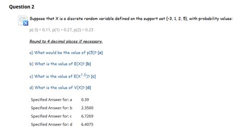 Solved Question 2 ﻿suppose That X Is A Discrete Random