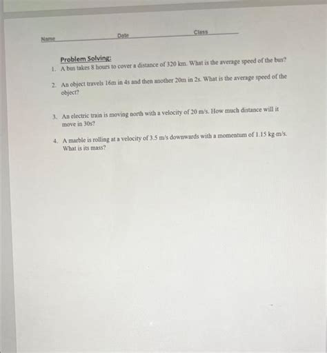 Solved Name Date Class Chapter 2 Motion Worksheet Chegg