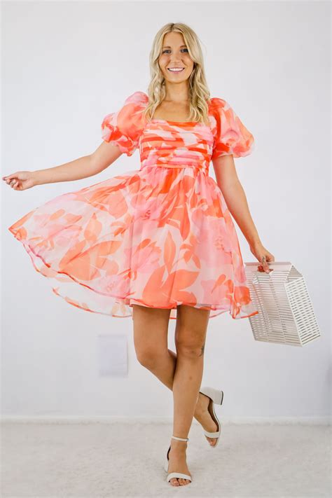 Flashing Lights Puff Dress Nostalchicks