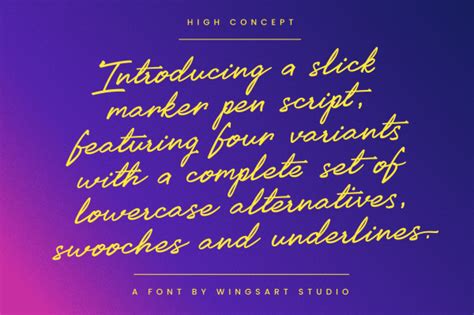 High Concept A Slick Marker Pen Script Font By Wingsart Studio