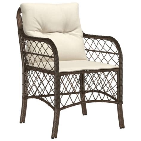 Vidaxl 5 Piece Patio Dining Set With Cushions Brown Poly Rattan 551