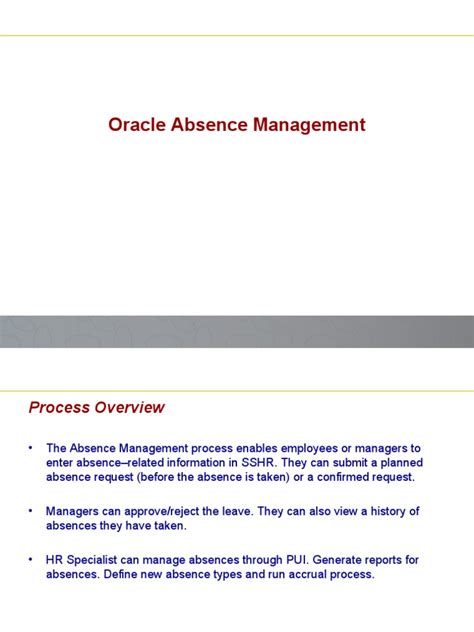 Oracle Absence Management Pdf Accrual Human Resource Management