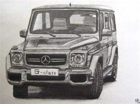Рисунок карандашом Мерседес