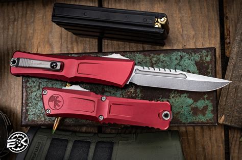 Microtech Combat Troodon Gen Iii Otf Automatic Knife Merlot 4 Interceptor Stonewash 1217 10mrs