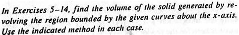 Solved 6 Y X X 0 Y 2 Shells In Exercises 5 14 Find The