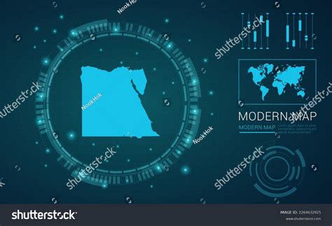 egypt map blue digital frame futuristic stock vector royalty free