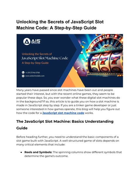 Ppt Unlocking The Secrets Of Javascript Slot Machine Code A Step By Step Guide Powerpoint