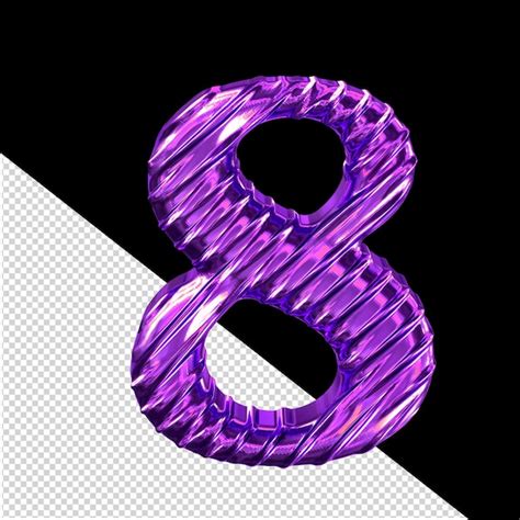 Premium Psd Ribbed Purple Symbol Number