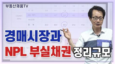 경매시장과 NPL부실채권 정리규모ㅣ이영준 교수 YouTube