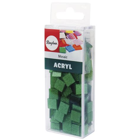 205x Stuks Acryl Glitter Mozaiek Steentjes Groen 1 X 1 Cm Hobbymax
